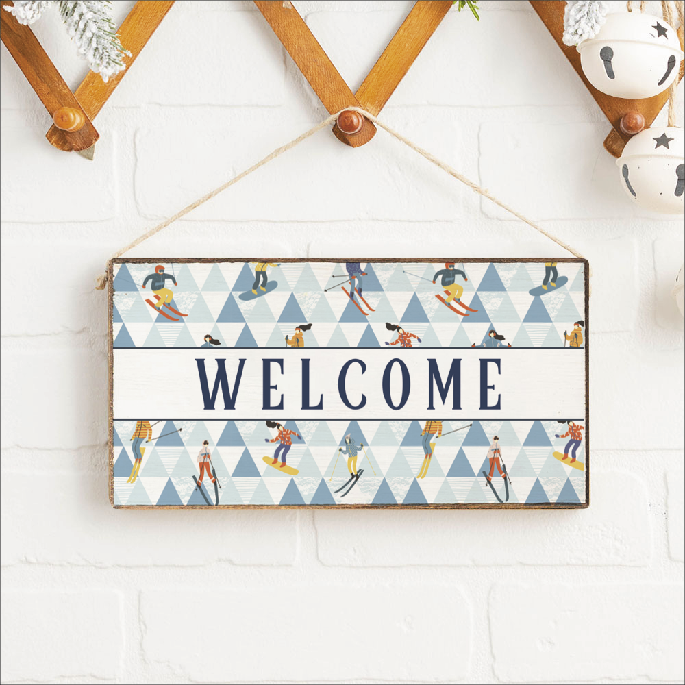 Modern Mountain Twine Hanging Sign – Rustic Marlin