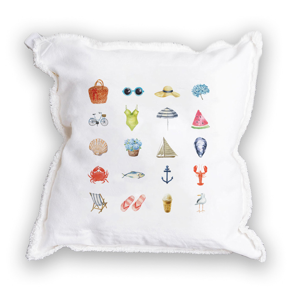 Summer Icon Square Pillow – Rustic Marlin