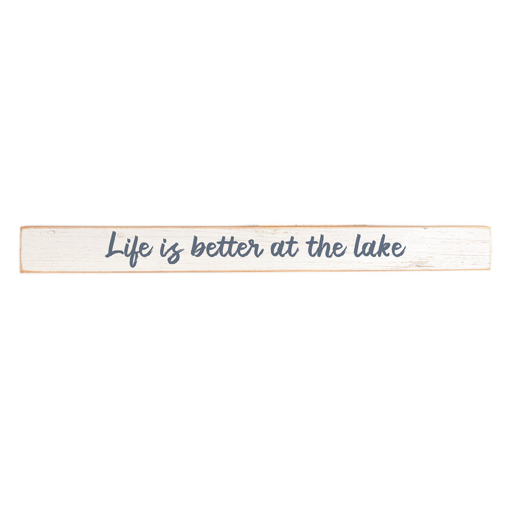 Life is Better At The Lake Skinny Wooden Sign | Skinny Sign | Rustic Marlin