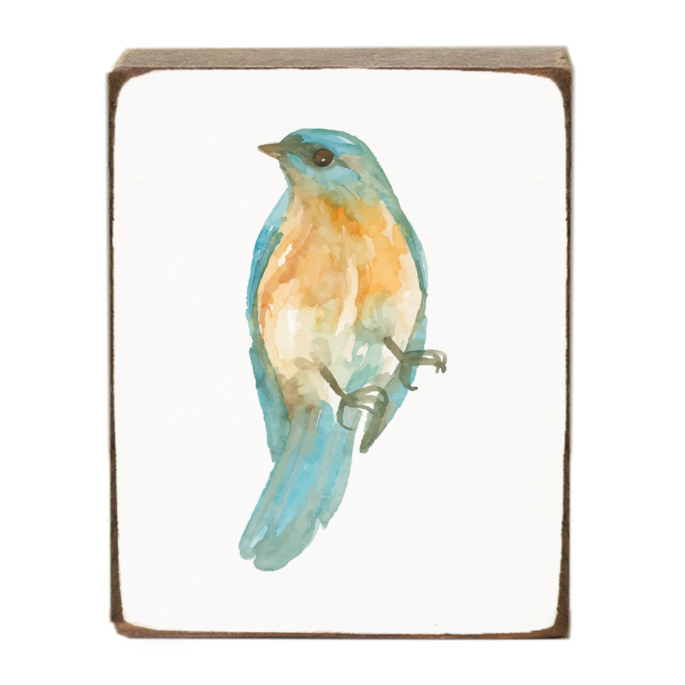 Bluebird Block Sign – Rustic Marlin