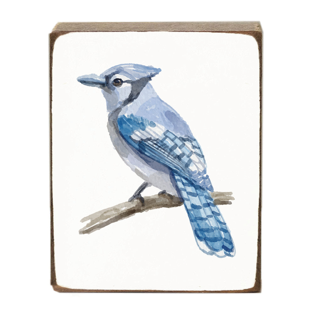 Blue Jay Block Sign – Rustic Marlin