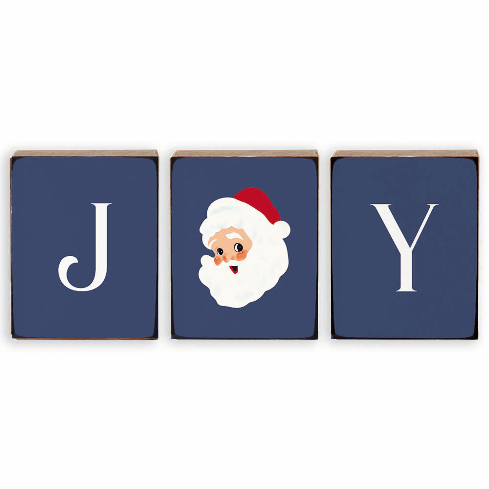 Joy Santa Decorative Wooden Block Bundle | Rustic Marlin Designs