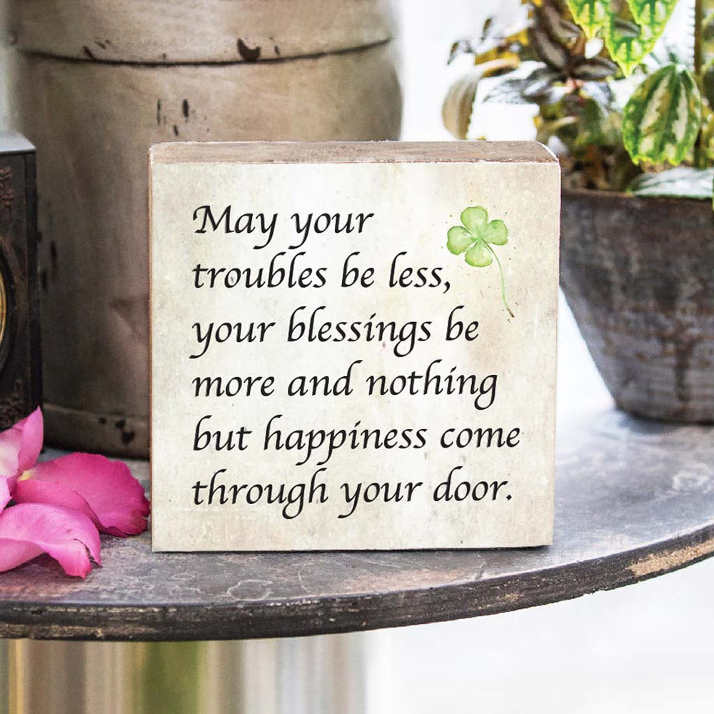 Blessings Decorative Wooden Block | Block Square | Rustic Marlin