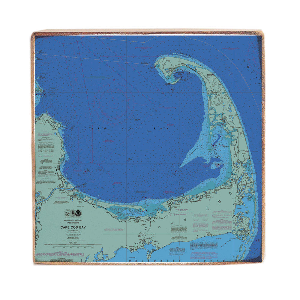 Cape Cod Chart Map | Block Square | Rustic Marlin