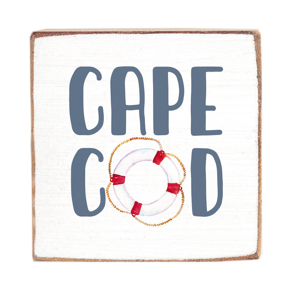 Cape Cod Lifesaver Wood Block – Rustic Marlin