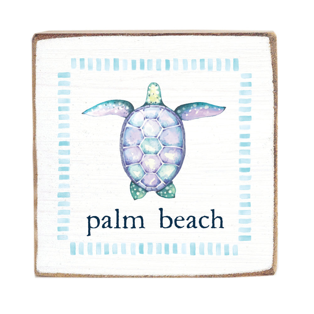 Sea Turtle Personalized Block Sign – Rustic Marlin