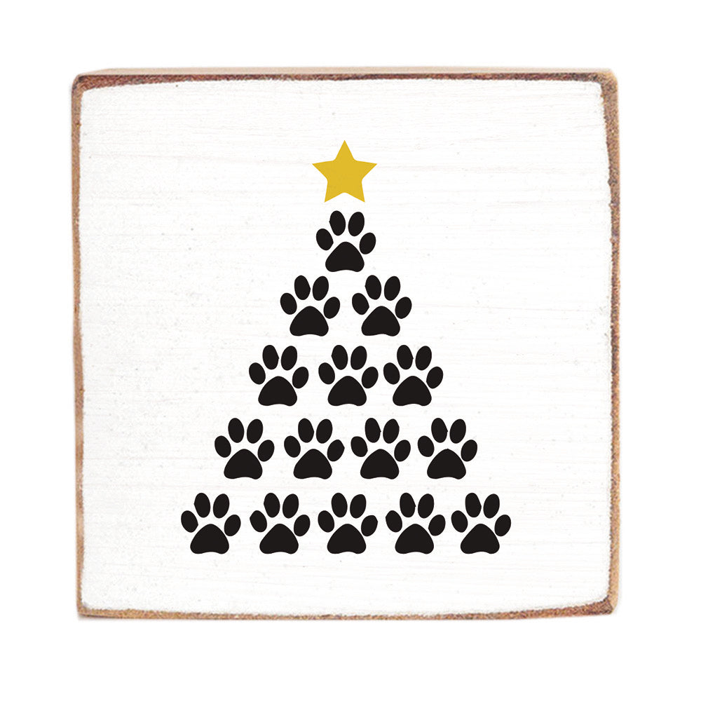 Paw Print Tree | Block Square | Rustic Marlin