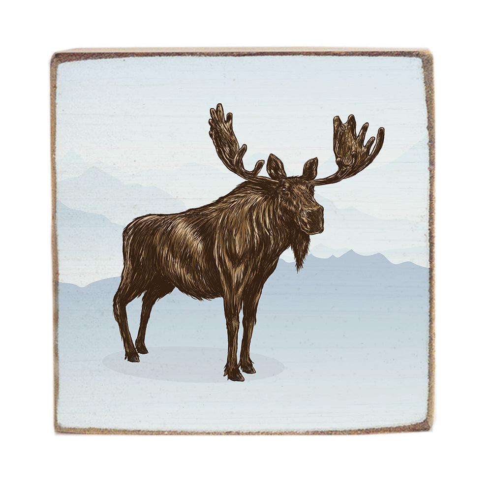 Moose Wooden Block – Rustic Marlin