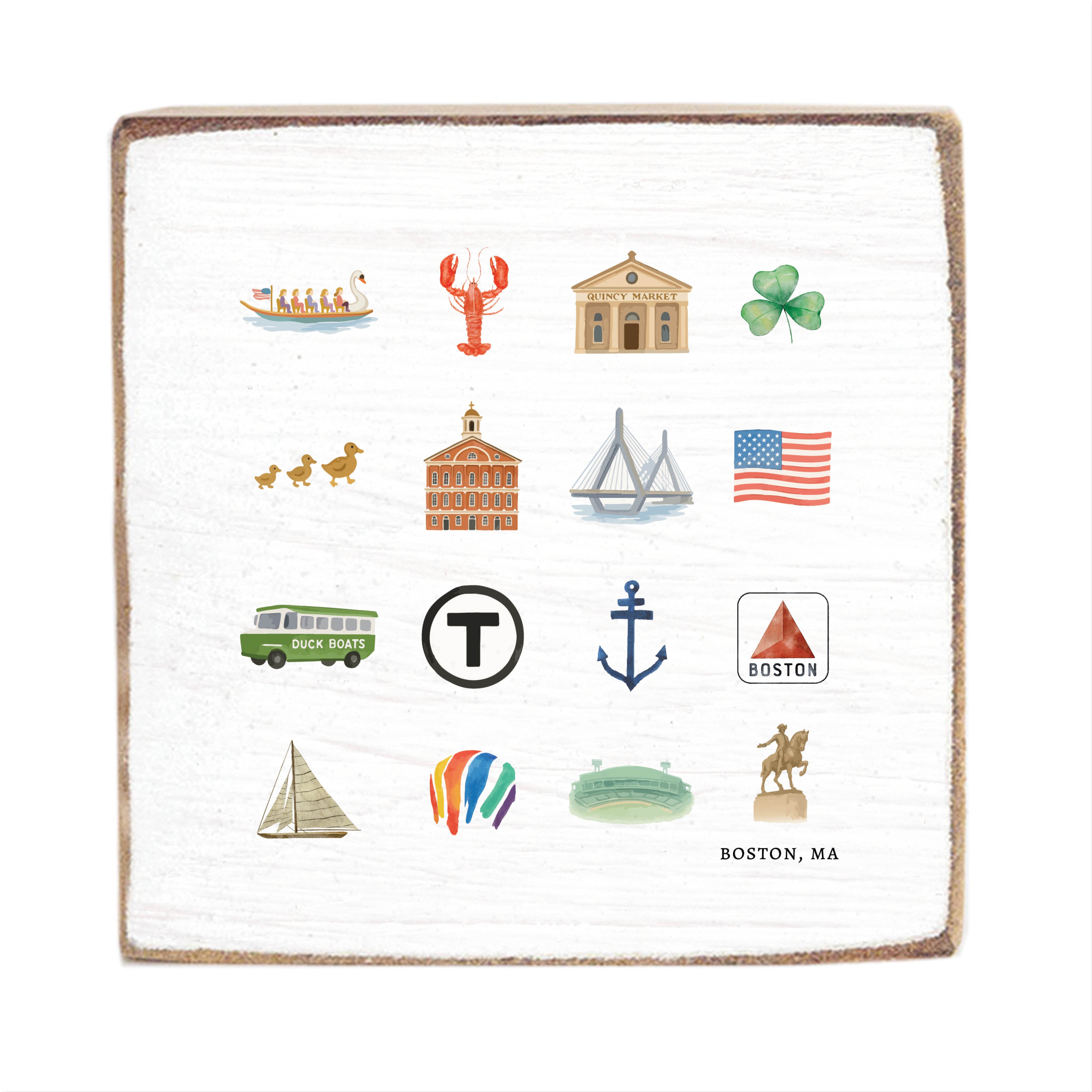 Boston Icons | Block Square | Rustic Marlin