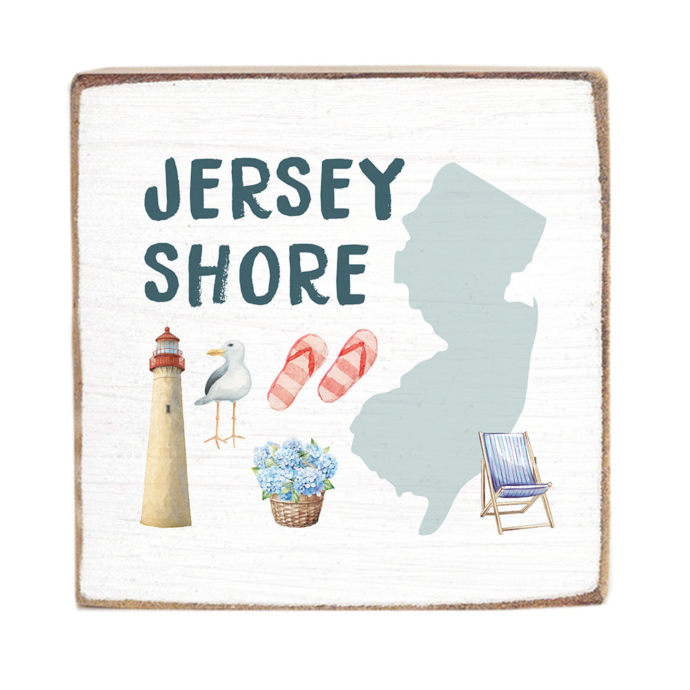 Jersey Shore Square Block Sign – Rustic Marlin