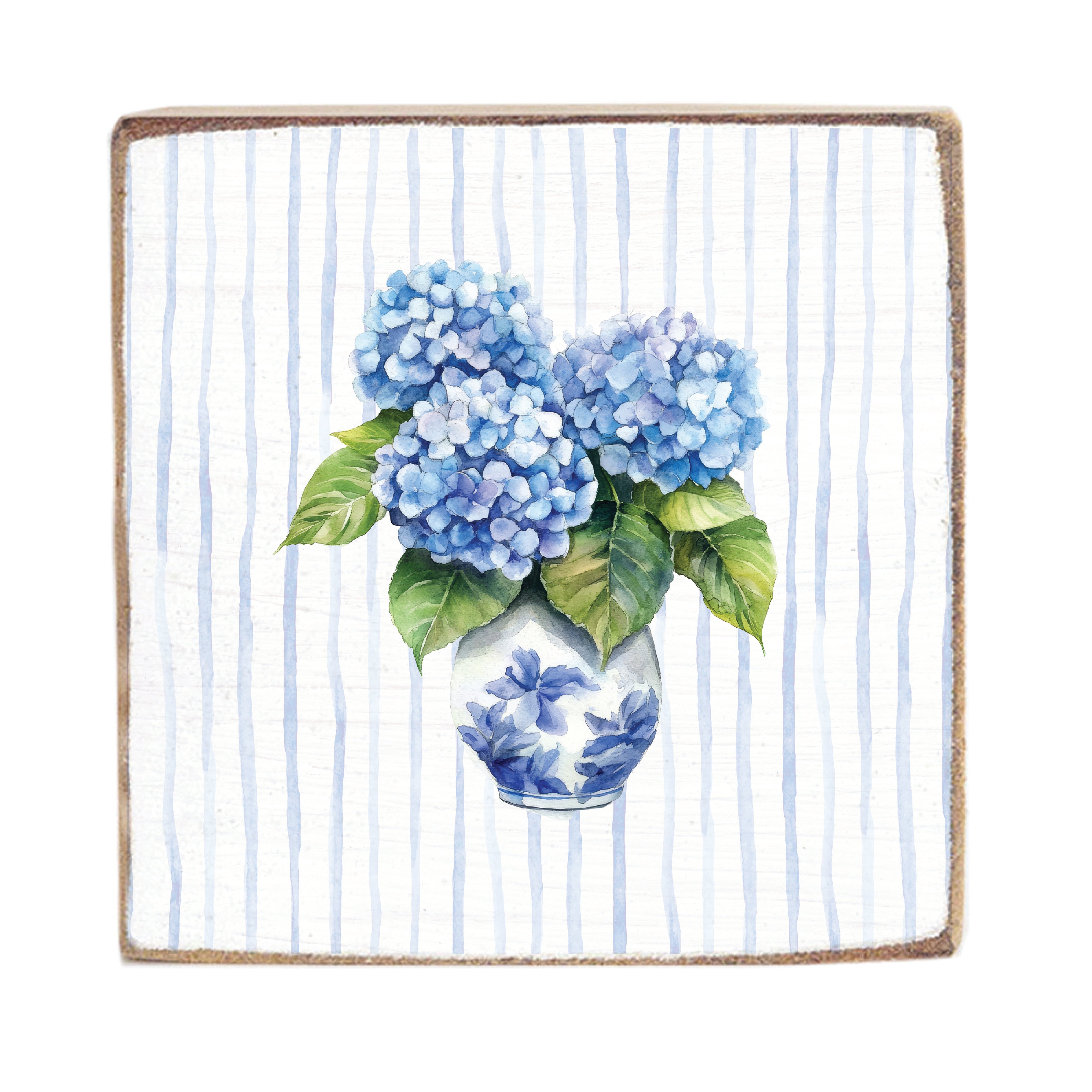 Hydrangea Vase Block Sign – Rustic Marlin