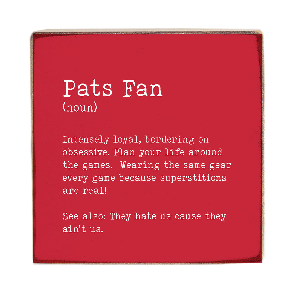 Pats Fan Block Sign – Rustic Marlin