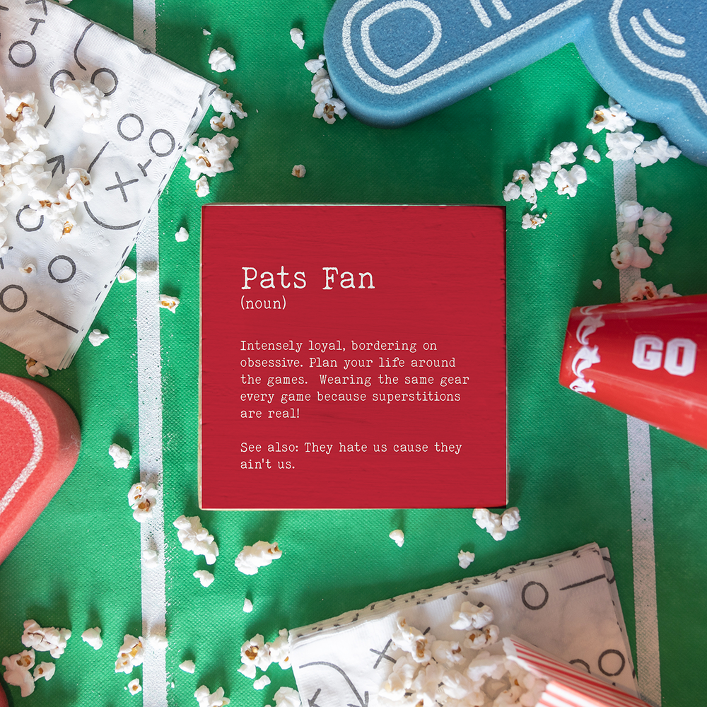 Pats Fan Block Sign – Rustic Marlin