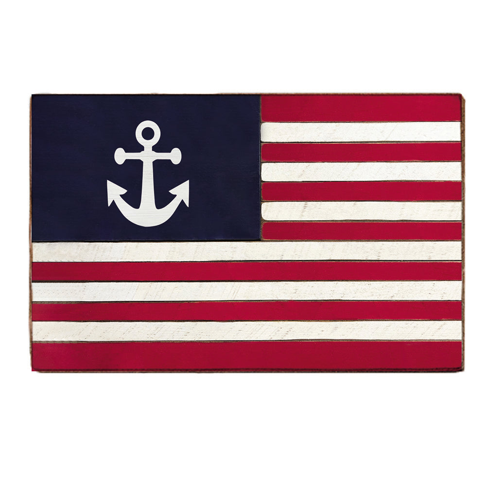 Anchor Flag XL Block Sign | Block XL | Rustic Marlin