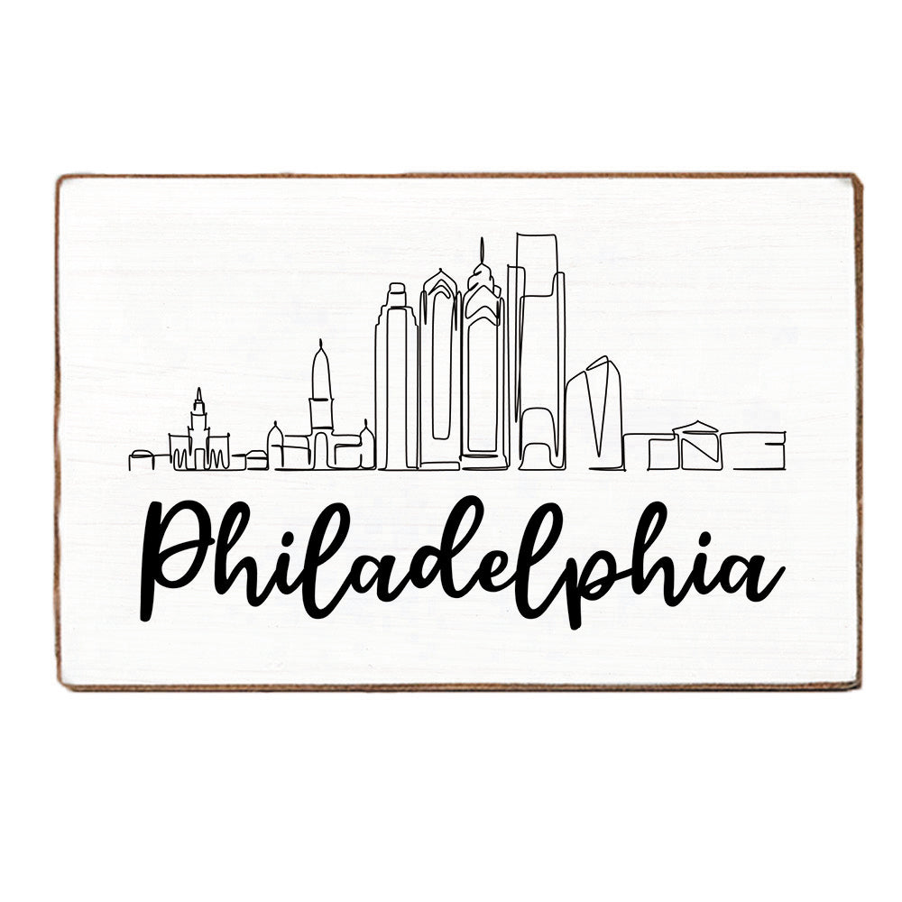 Philadelphia Skyline XL Block Sign | Block XL | Rustic Marlin