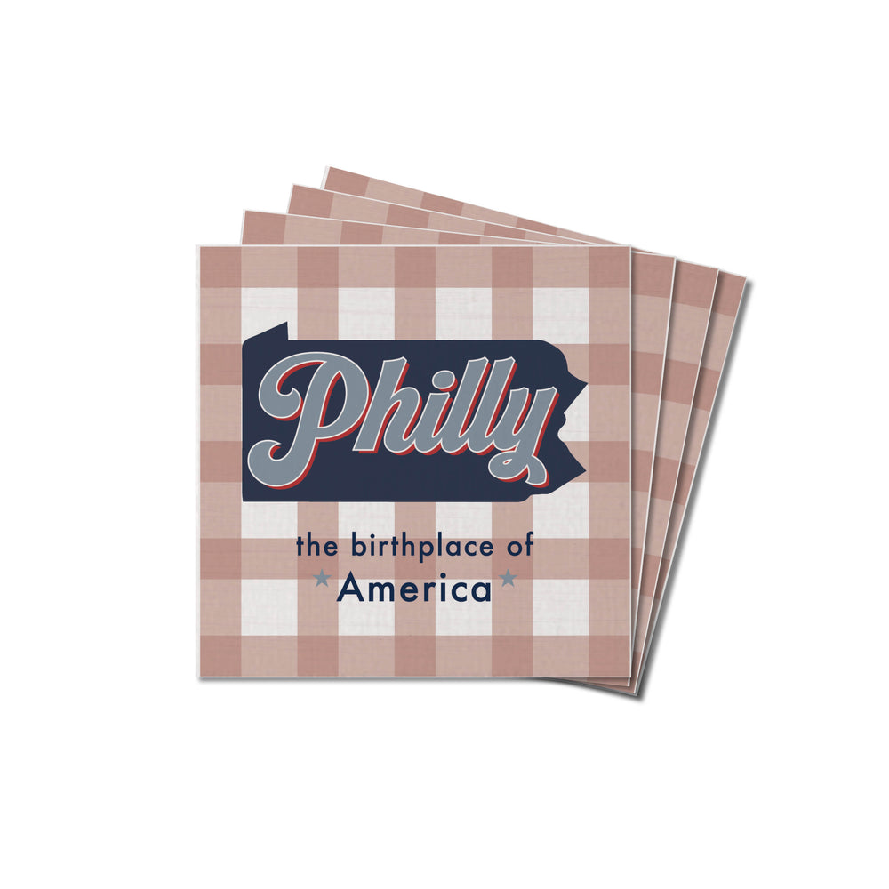 Philly The Birth Place Of America Coaster Set – Rustic Marlin