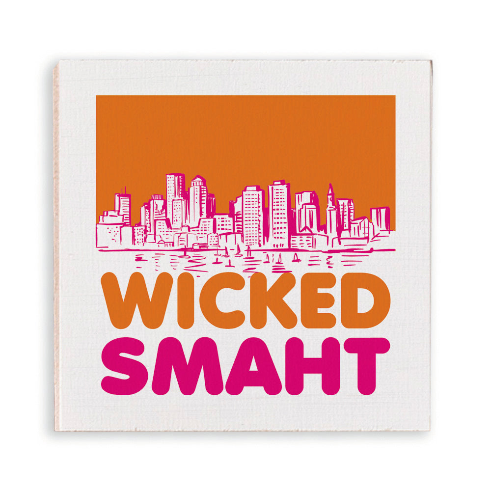 Wicked Smart Boston Orange and Pink | Magnet | Rustic Marlin