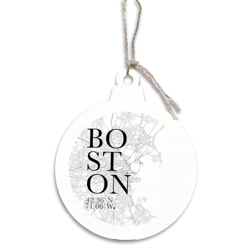 Boston City Grid Ornament | Rustic Marlin