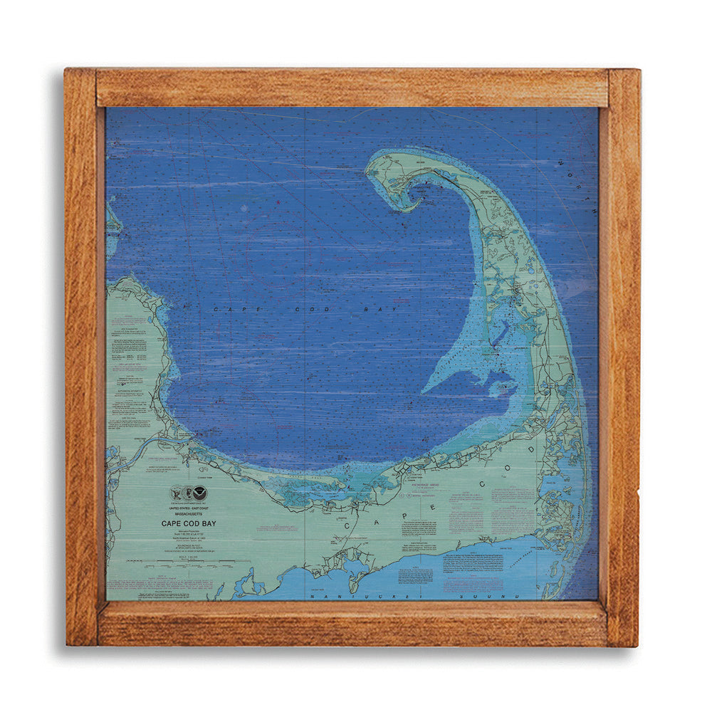 Cape Cod Chart Map 24” x 24” | Wall Art | Rustic Marlin