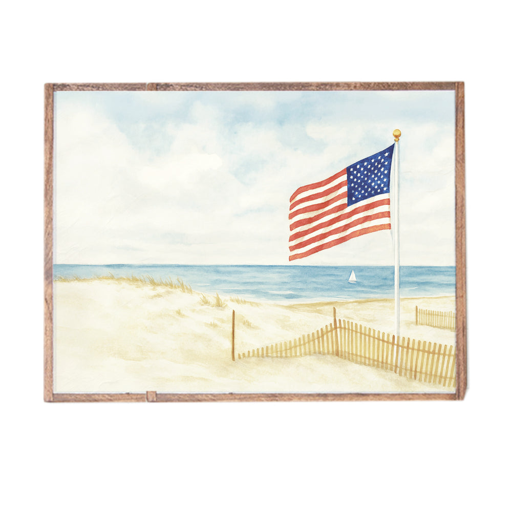 American Flag Beach Wall Art – Rustic Marlin