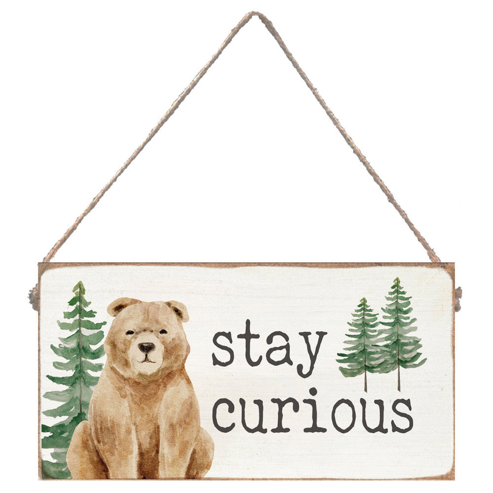 Stay Curious Twine Sign – Rustic Marlin