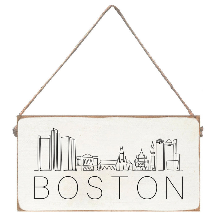 Boston Line Art | Twine Sign | Rustic Marlin