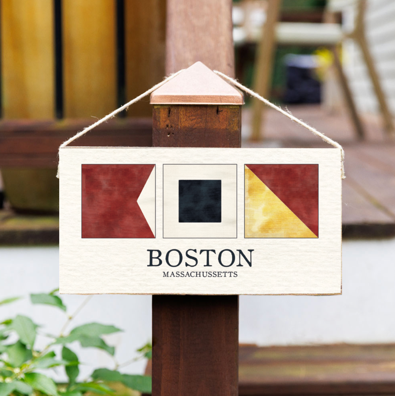 Boston Nautical Letters Twine Sign – Rustic Marlin