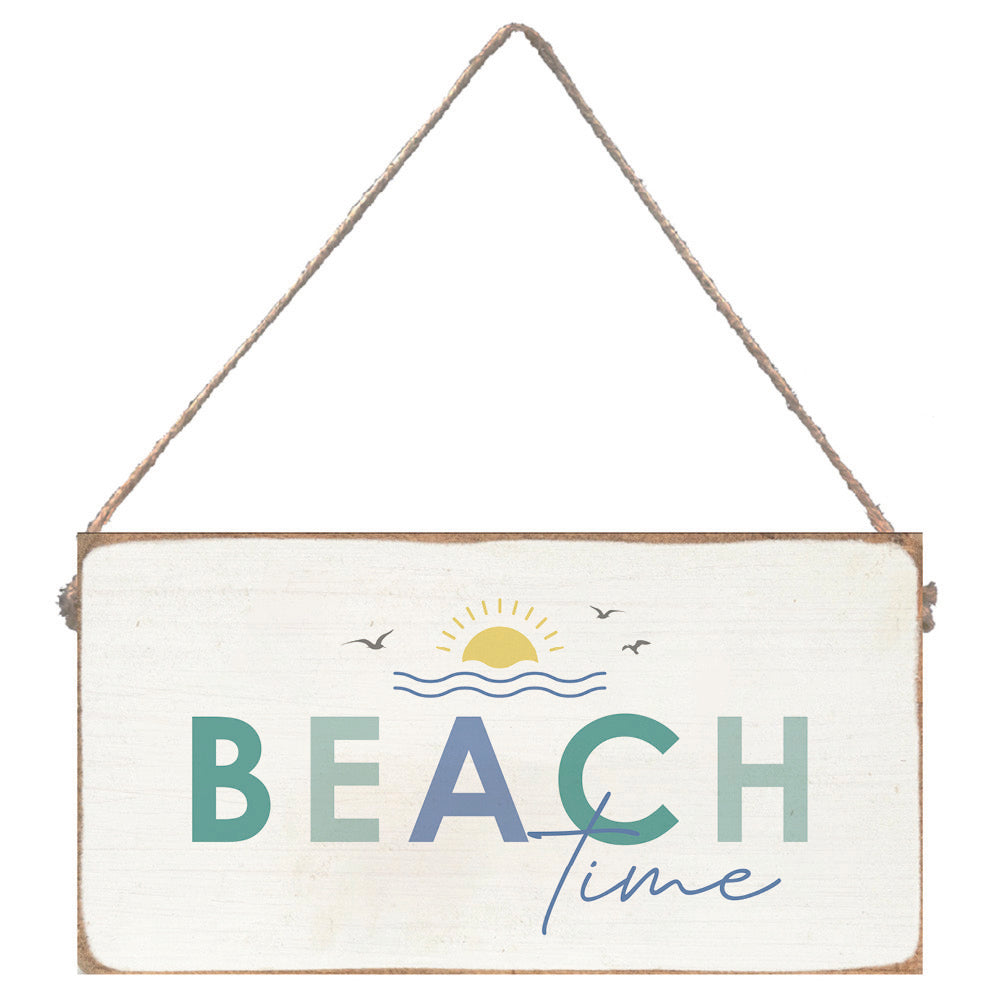 Beach Time Twine Sign – Rustic Marlin