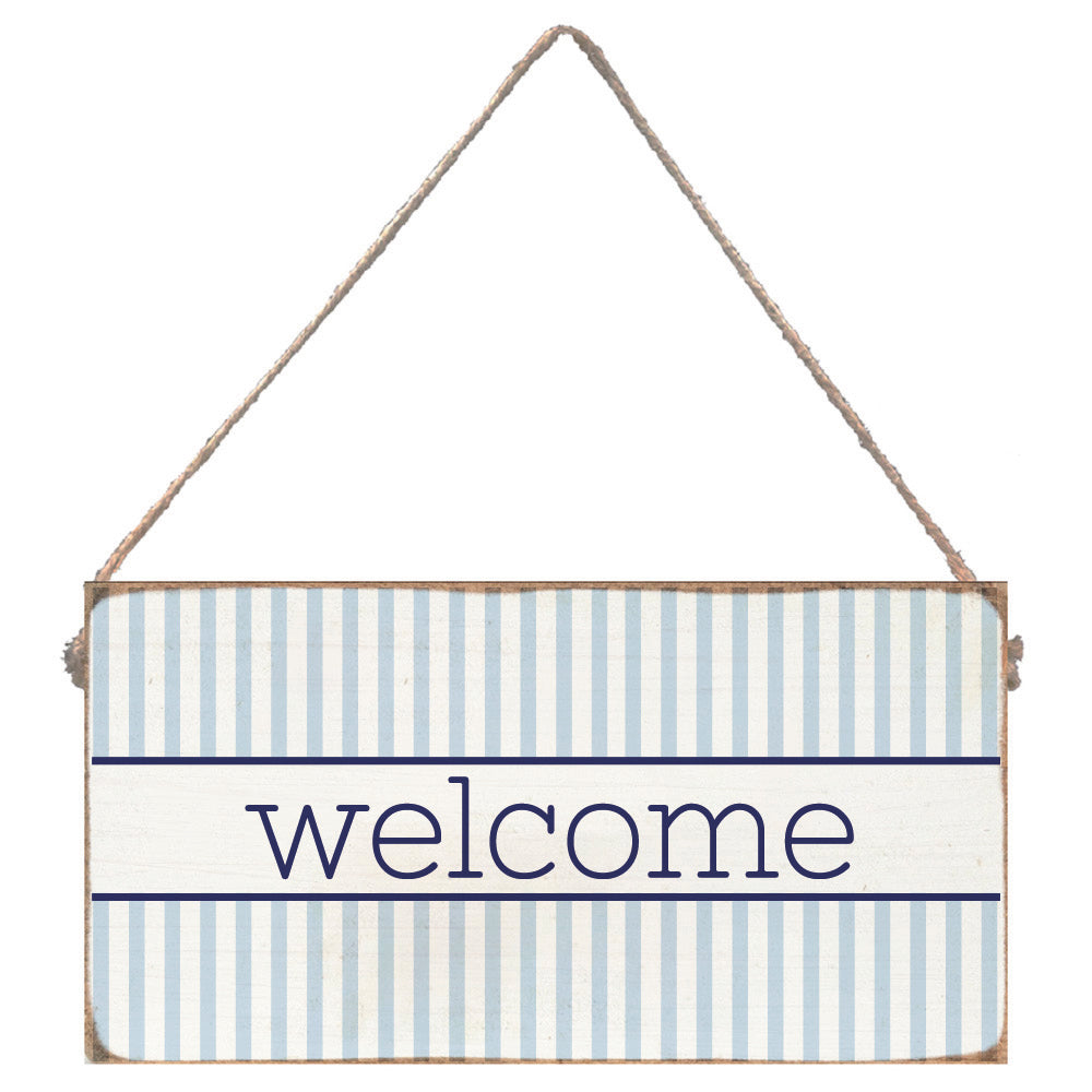 Light Blue Stripes Personalized Twine Sign – Rustic Marlin