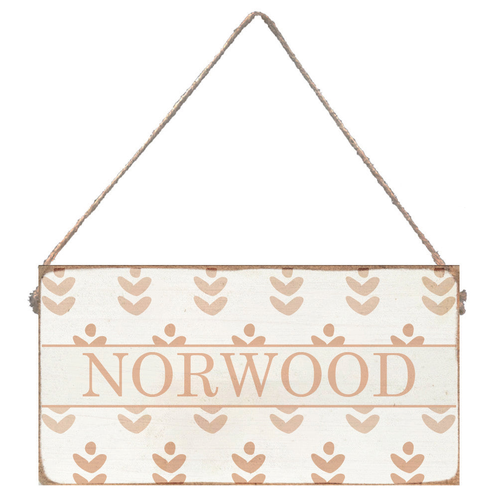 Repeating Floral Personalized Twine Sign – Rustic Marlin