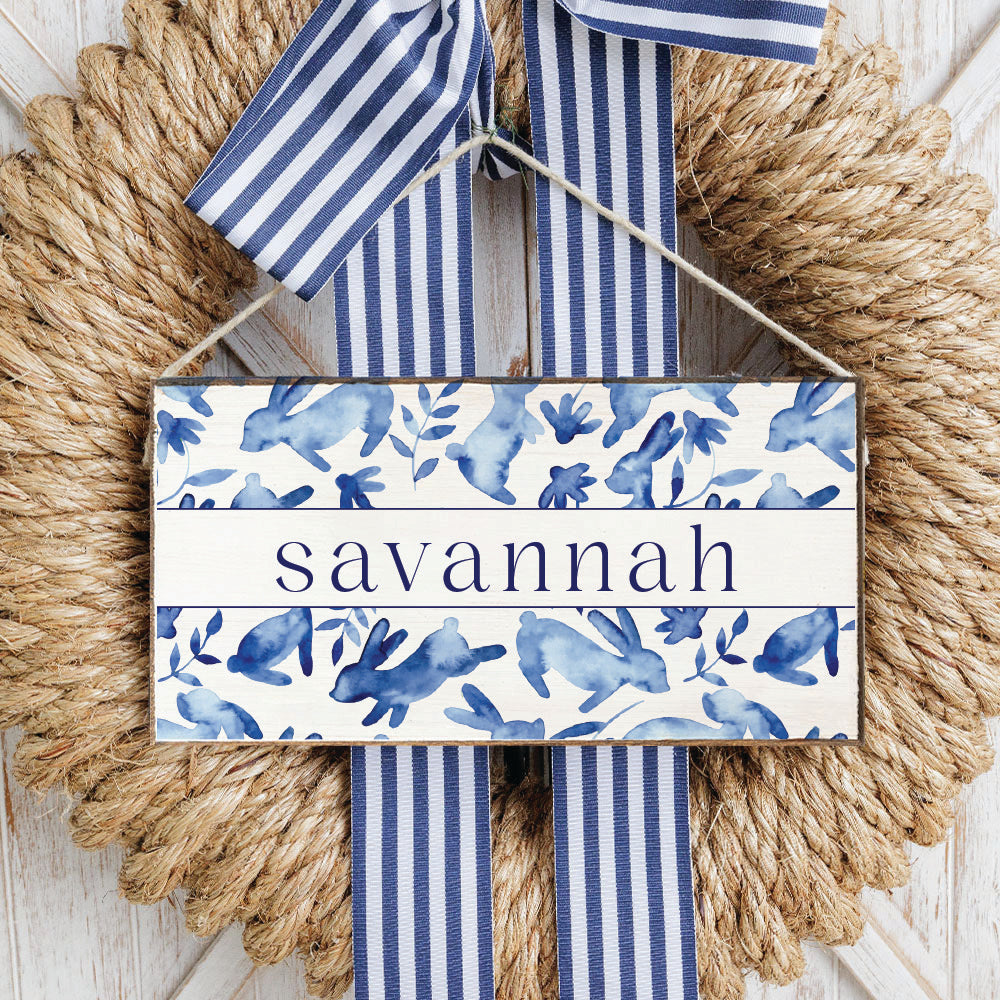 Blue Bunnies Personalized | Twine Sign – Rustic Marlin