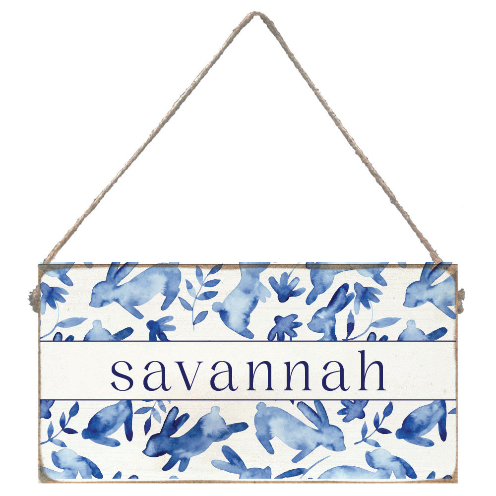 Blue Bunnies Personalized | Twine Sign – Rustic Marlin