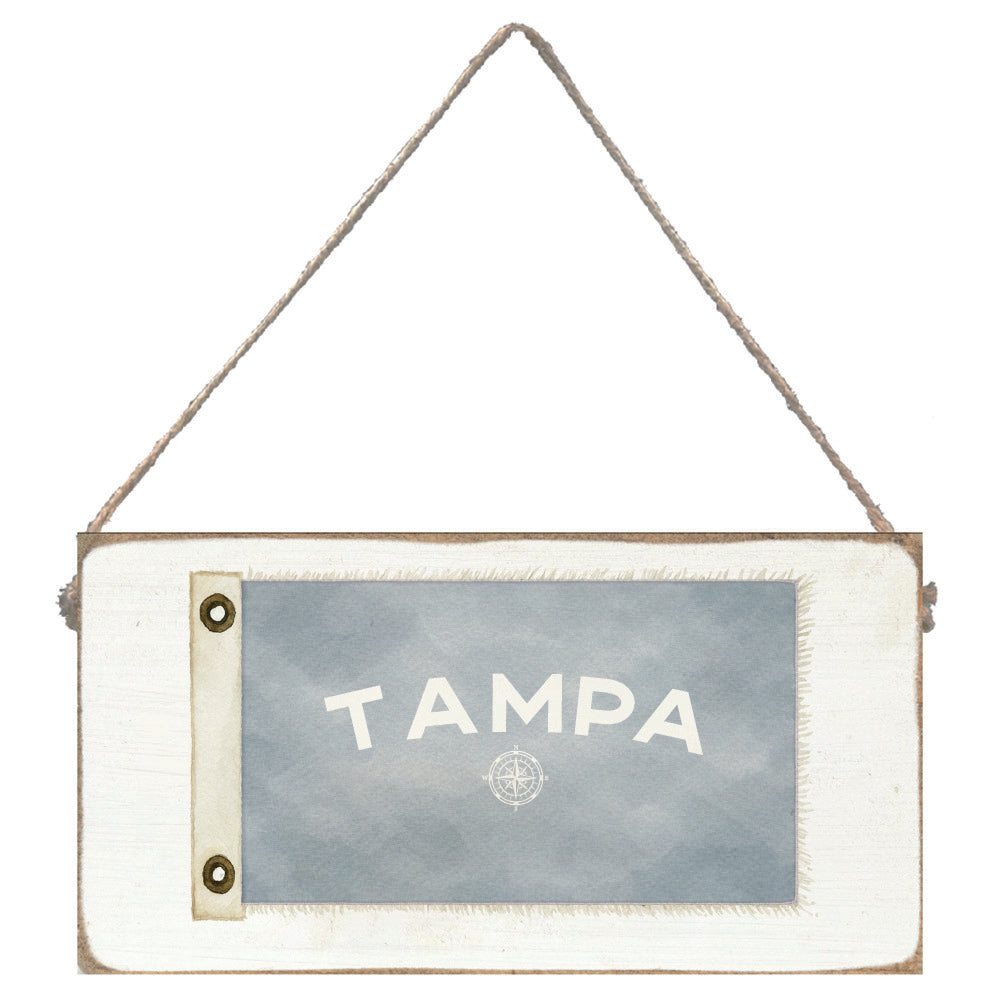 Compass Vintage Flag Personalized Twine Sign – Rustic Marlin