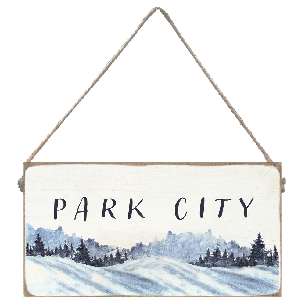 Snowy Mountains Personalized Twine Sign – Rustic Marlin