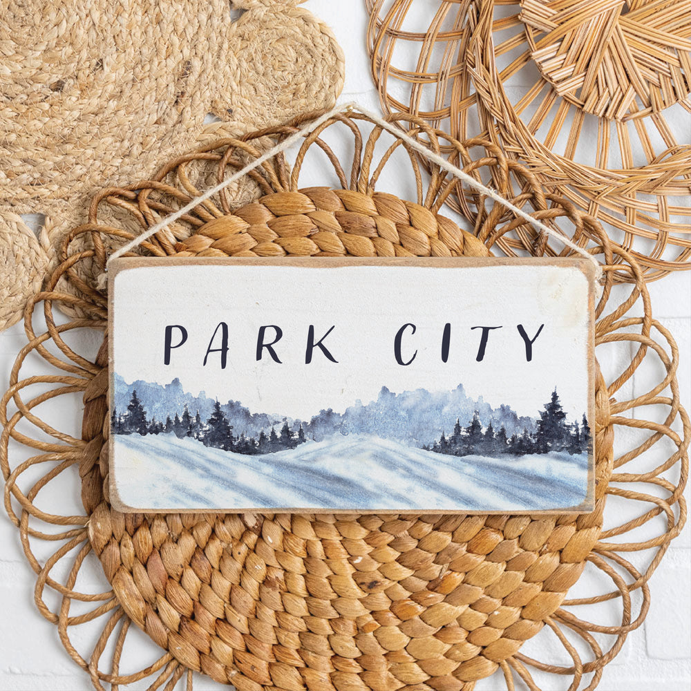 Snowy Mountains Personalized Twine Sign – Rustic Marlin