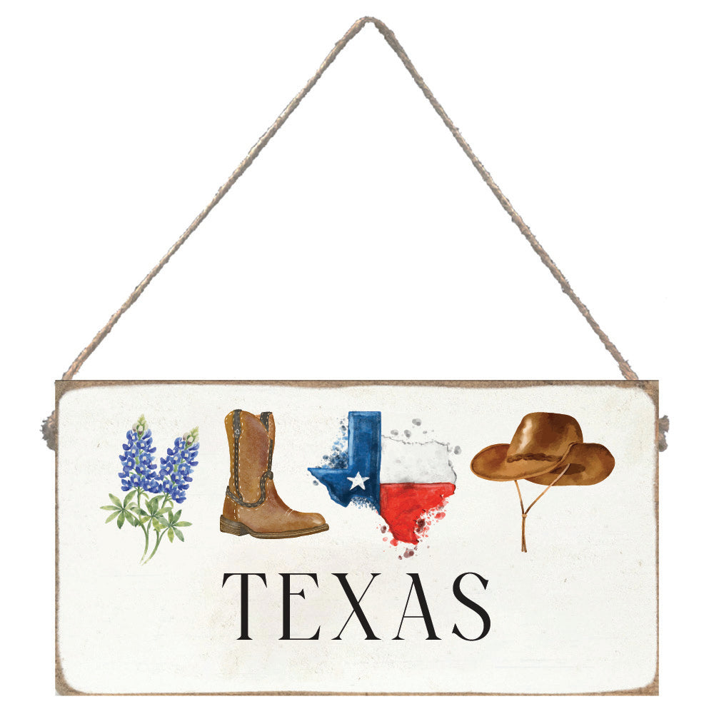 Texas Icons Personalized | Twine Sign – Rustic Marlin
