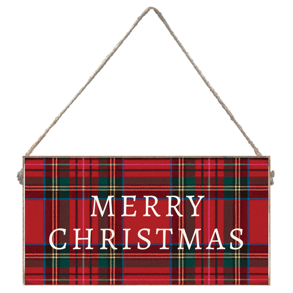 Classic Tartan Merry Christmas | Twine Sign – Rustic Marlin