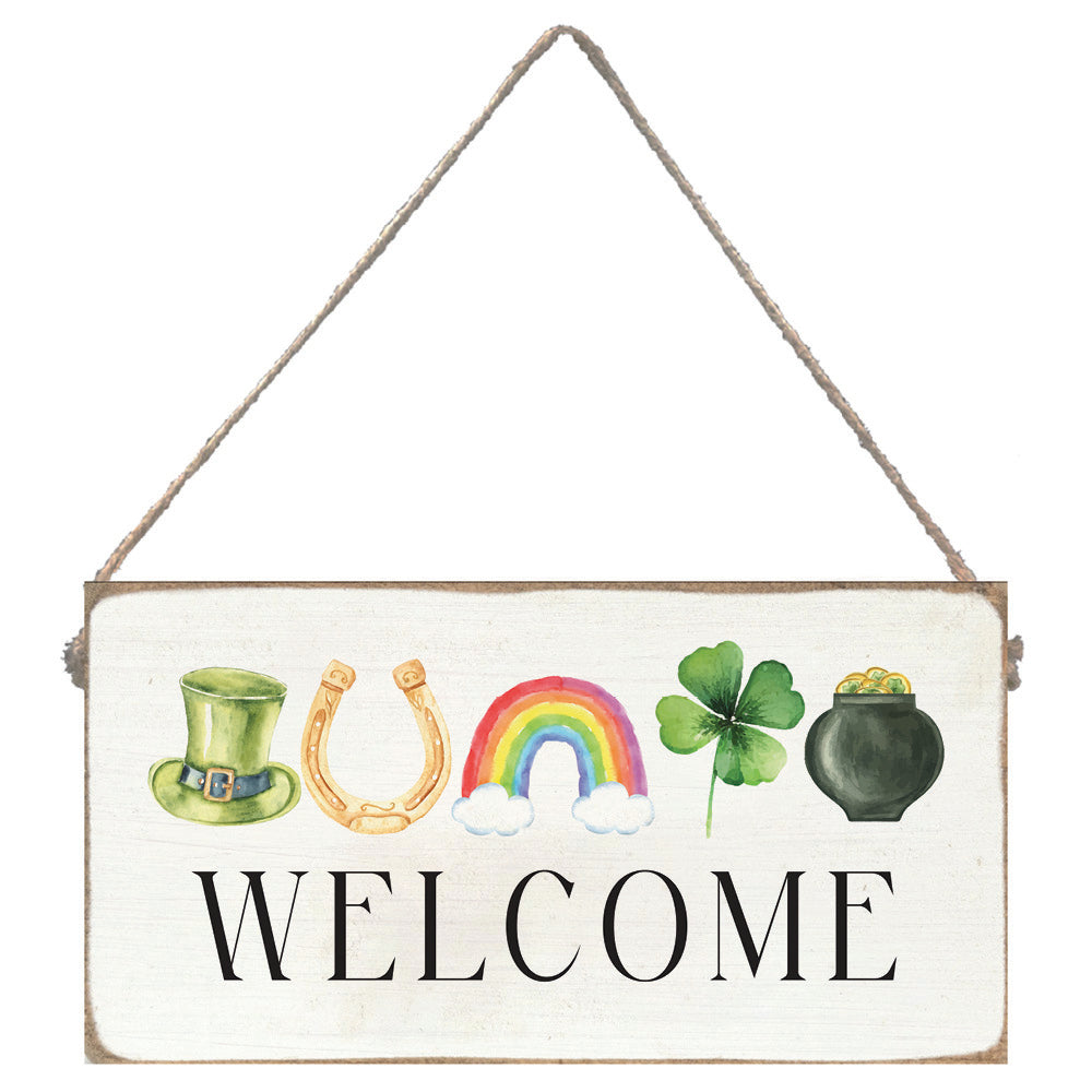 St.Patrick's Day Icons Welcome Twine Sign – Rustic Marlin