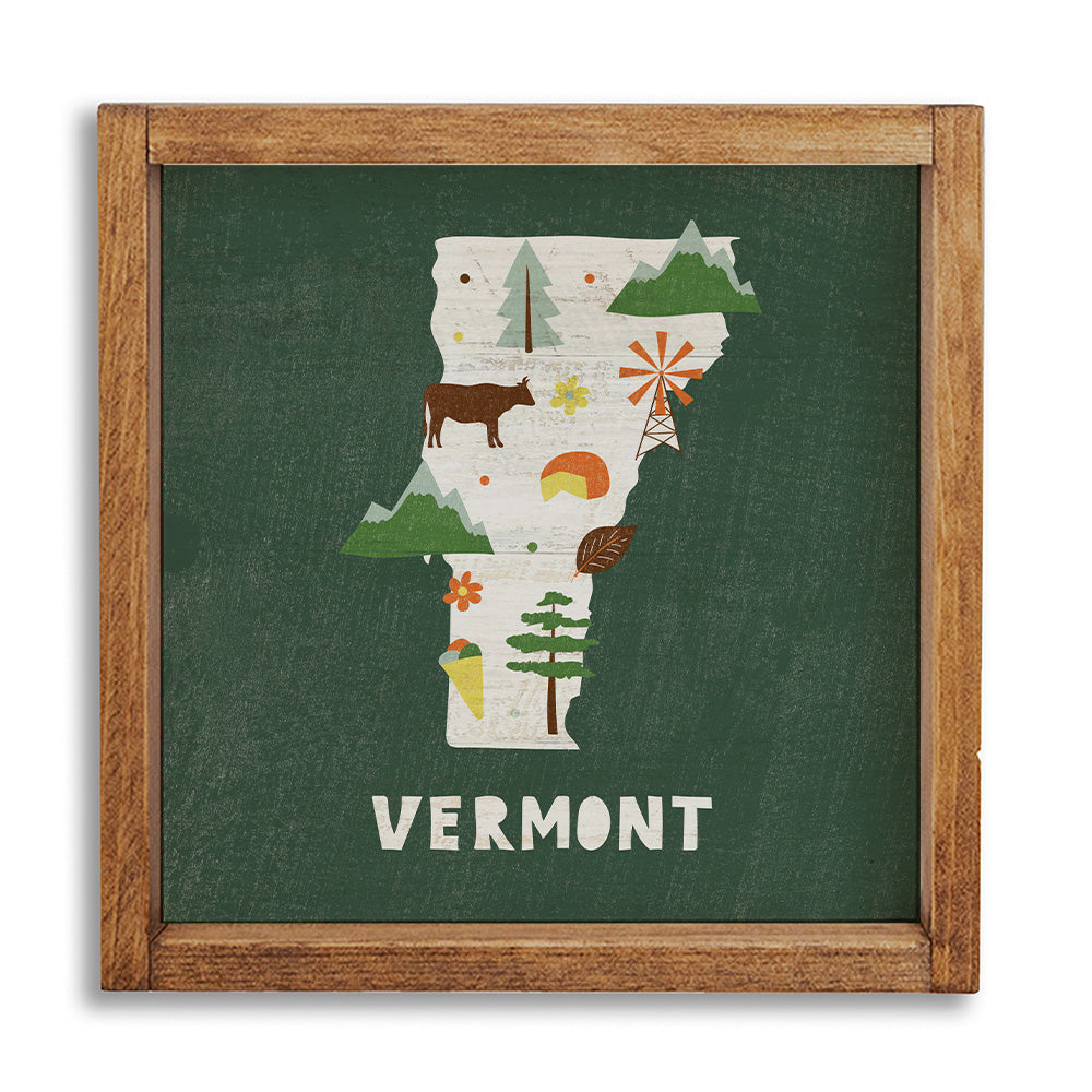 Vermont State Icons | Wall Art | Rustic Marlin