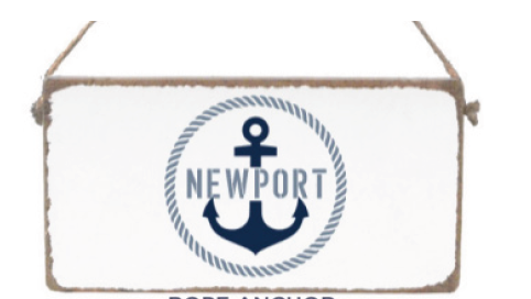 Newport Rope Anchor Twine Hanging Sign – Rustic Marlin