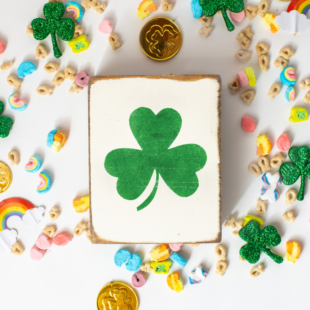 Shamrock Decorative Wooden Block | Rustic Marlin
