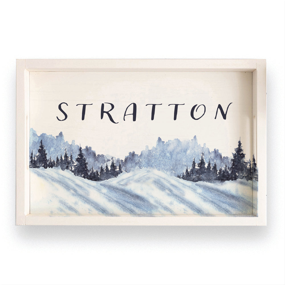 Snowy Mountains Personalized Serving Tray – Rustic Marlin
