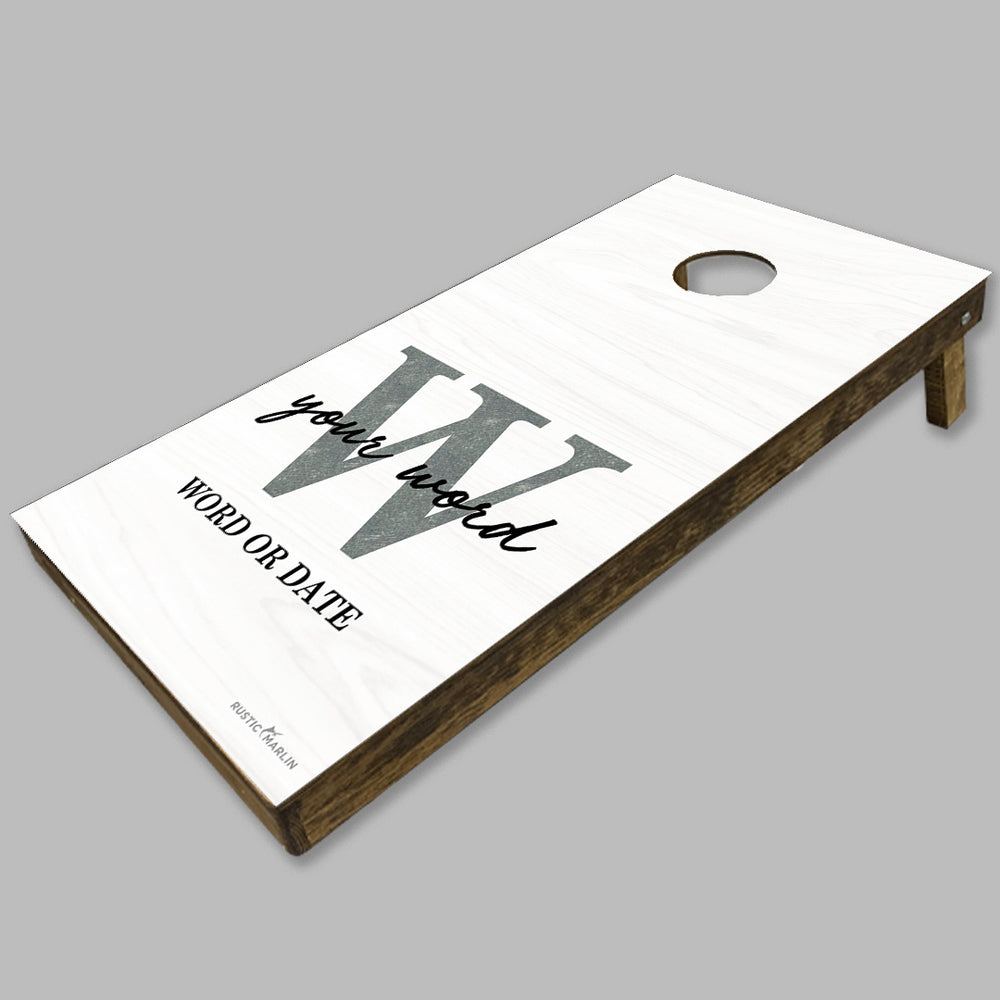 Personalized Monogram Cornhole Game Set | Rustic Marlin